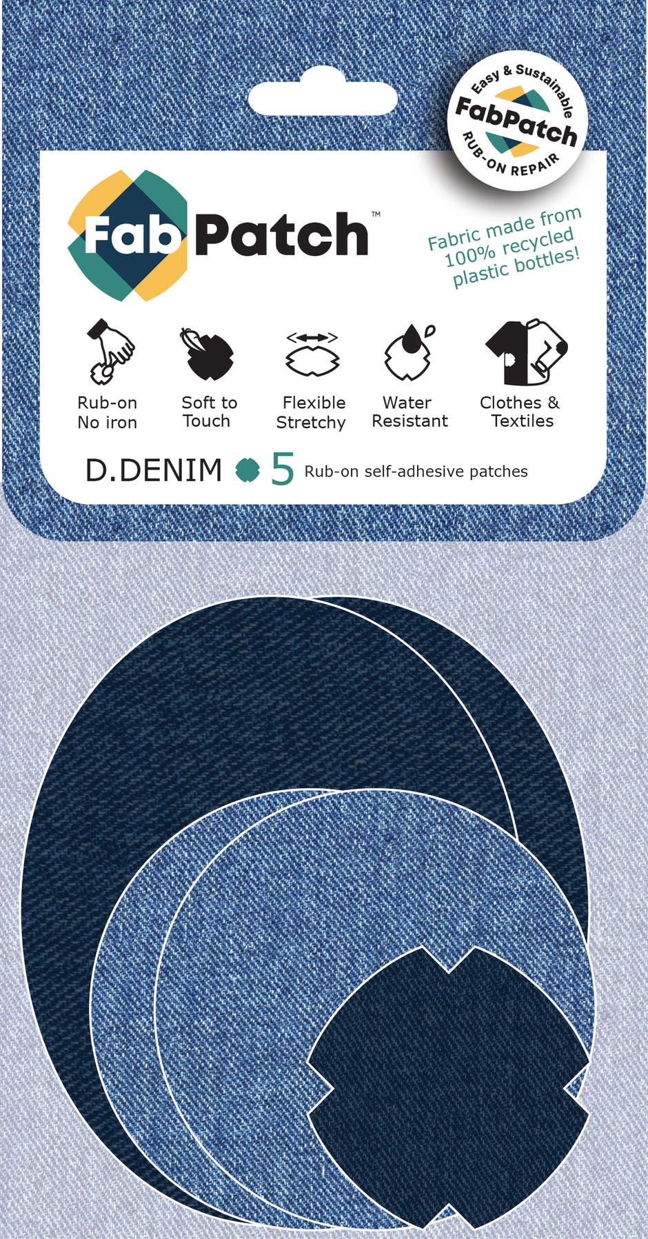 FabPatch: Astonishingly Durable Textile & Clothing Rub-On Repair Patch